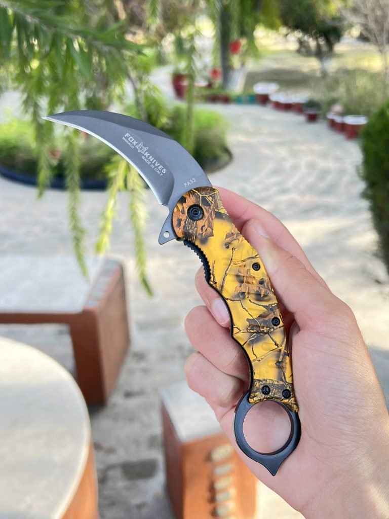 Leaf camo folding Karambit by fox knives - KZ GEAR