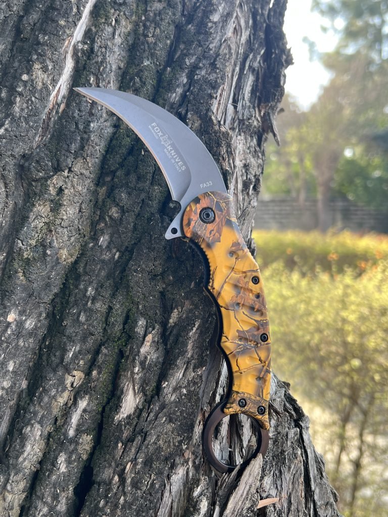 Leaf camo folding Karambit by fox knives - KZ GEAR